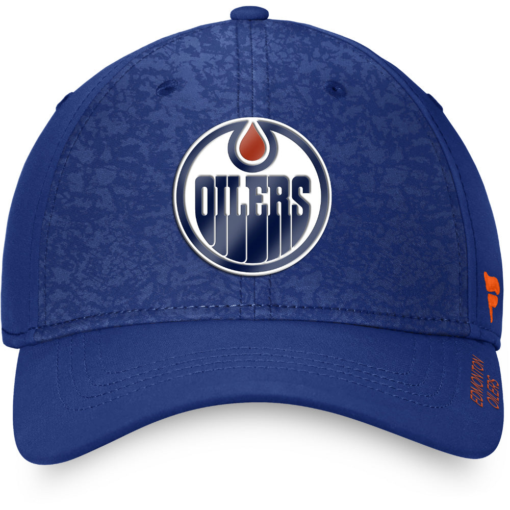 EDMONTON OILERS FANATICS AUTHENTIC PRO RINK STRETCH FIT CAP BLUE