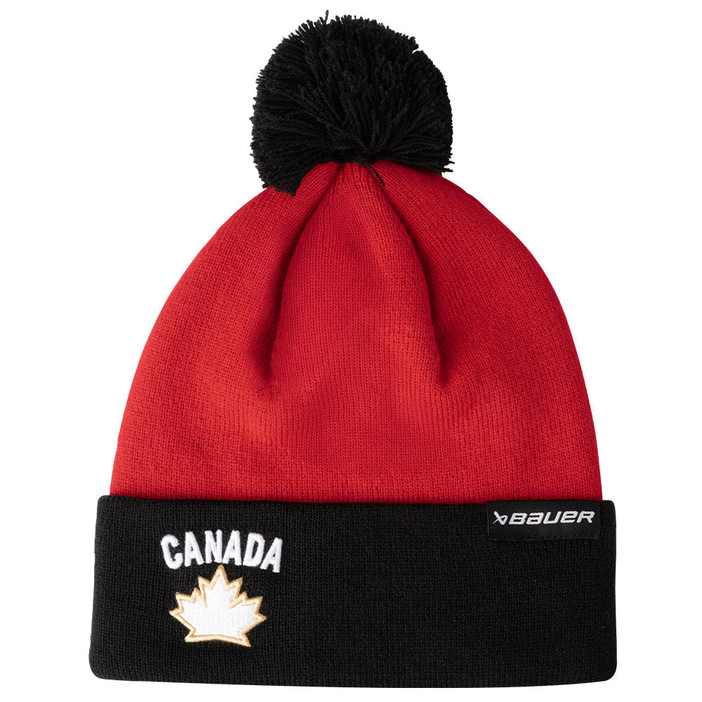 BAUER HOCKEY CANADA TWOTONE ADULT BLACK/RED BEANIE