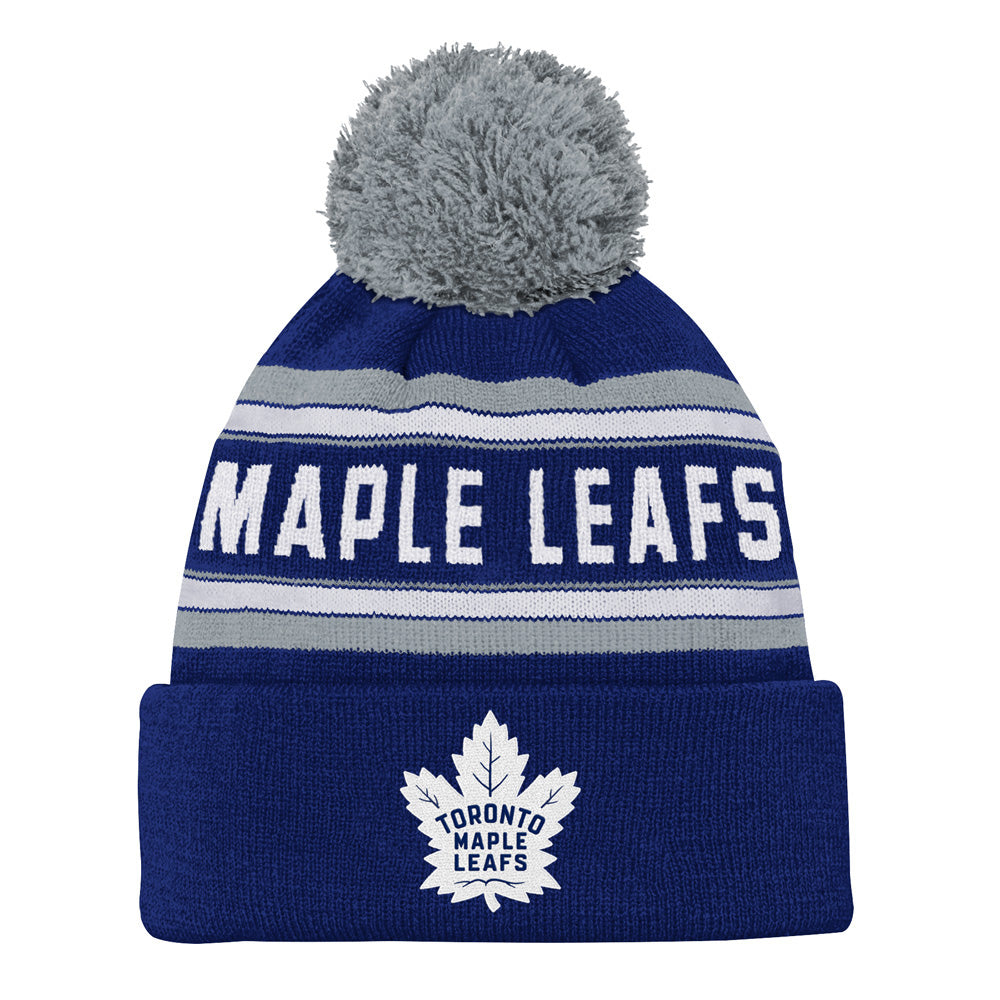 TORONTO MAPLE LEAFS CHILDREN'S JACQUARD CUFFED KNIT POM TOQUE
